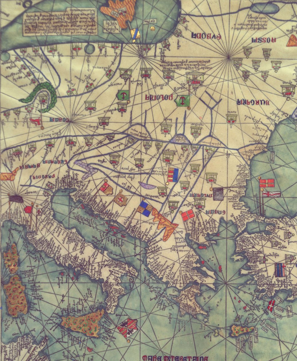 Map of Eastern Europe, View from the South. Catalan Atlas