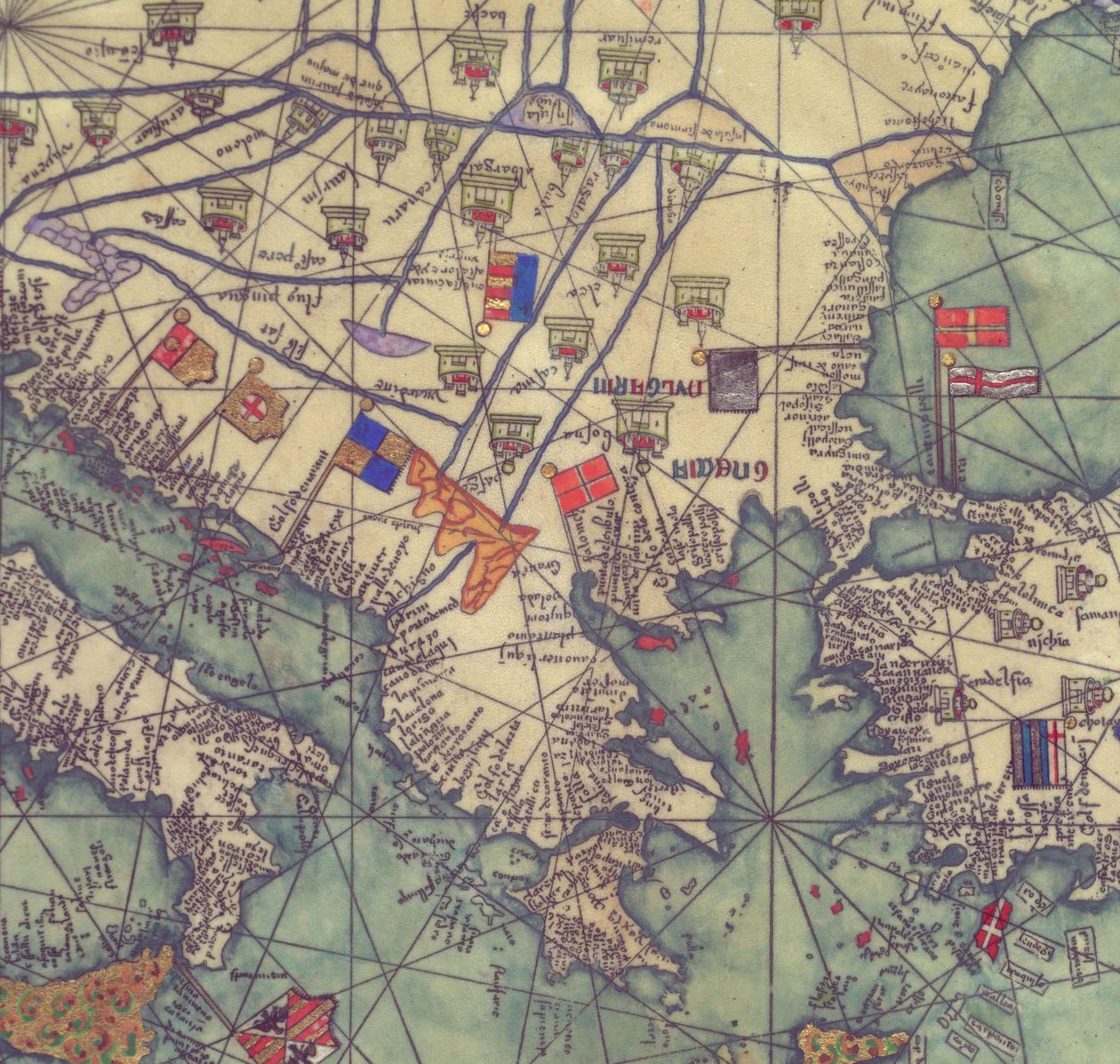 Map of Eastern Europe, View from the South. Catalan Atlas