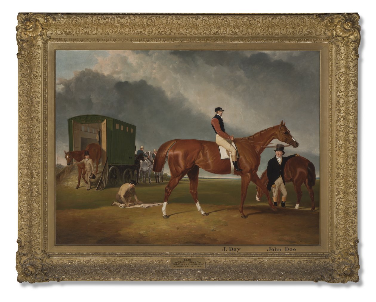 Portrait of Lord George Bentinck's Horse Elis with rider, John Day, and ...