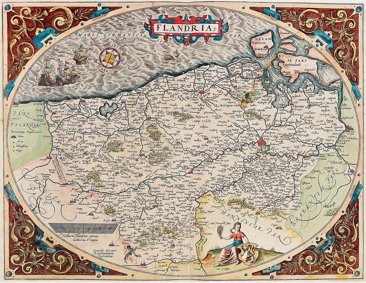 Geography Map of the Territory of Flanders from Theatrum Orbis Terrarum ...
