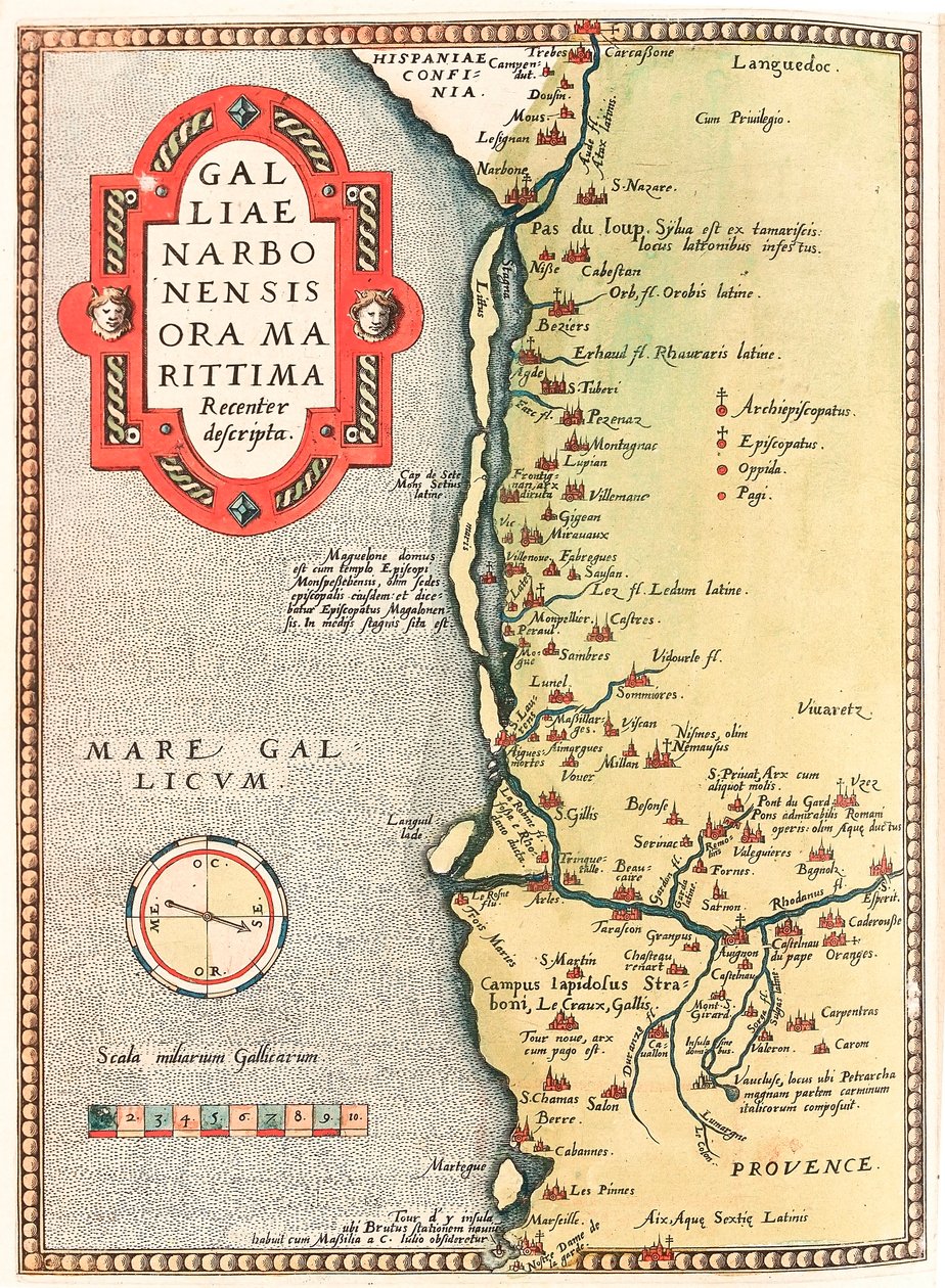 Geography Map of the Territory of Narbonne from 'Theatrum Orbis ...