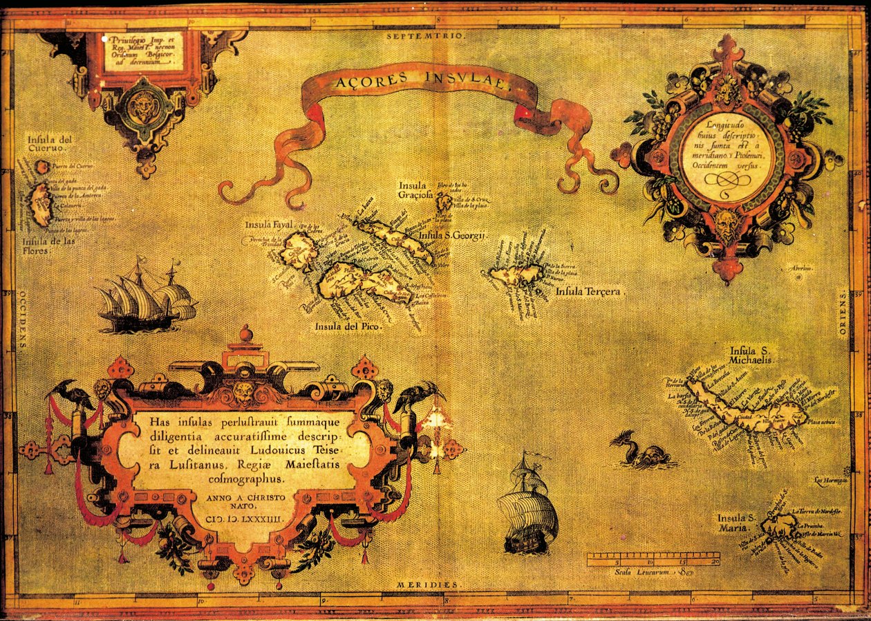 Map of Azores by Abraham Ortelius: Buy fine art print