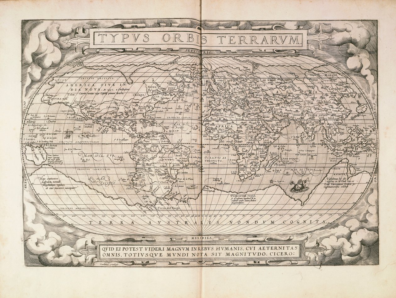 Planisphere from Theatrum Orbis Terrarum by Abraham Ortelius