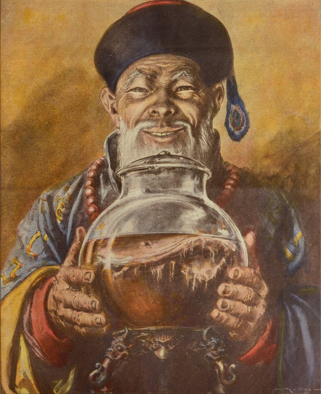 Chinese mushroom, by Achille Beltrame, illustration, from La Domenica ...