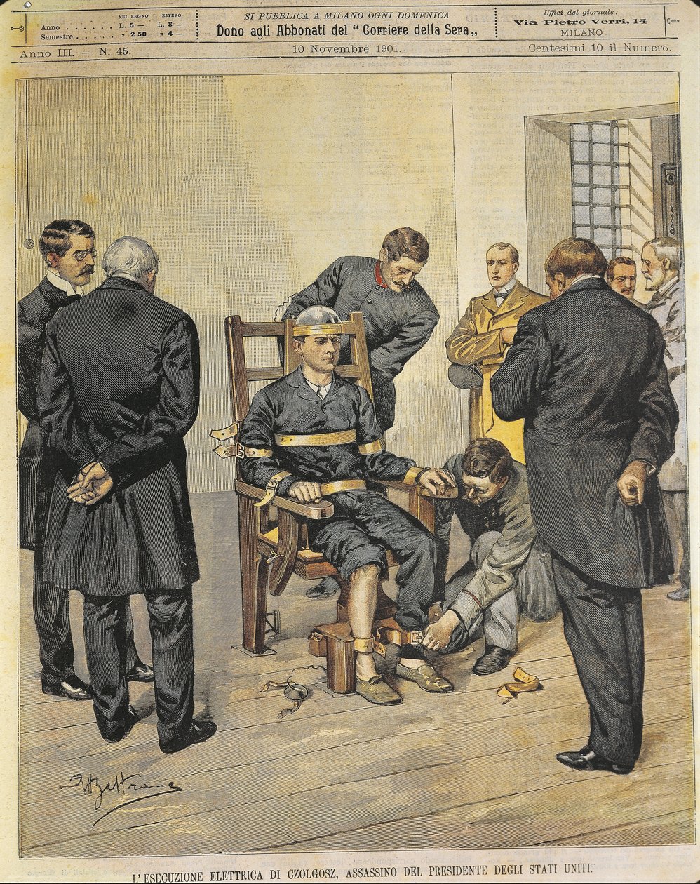 The Electric Chair Execution of Czolgosz, Murderer of President ...