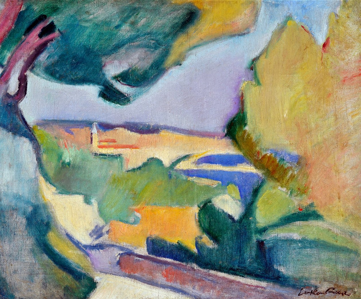 Mediterranean landscape by Achille Emile Othon Friesz