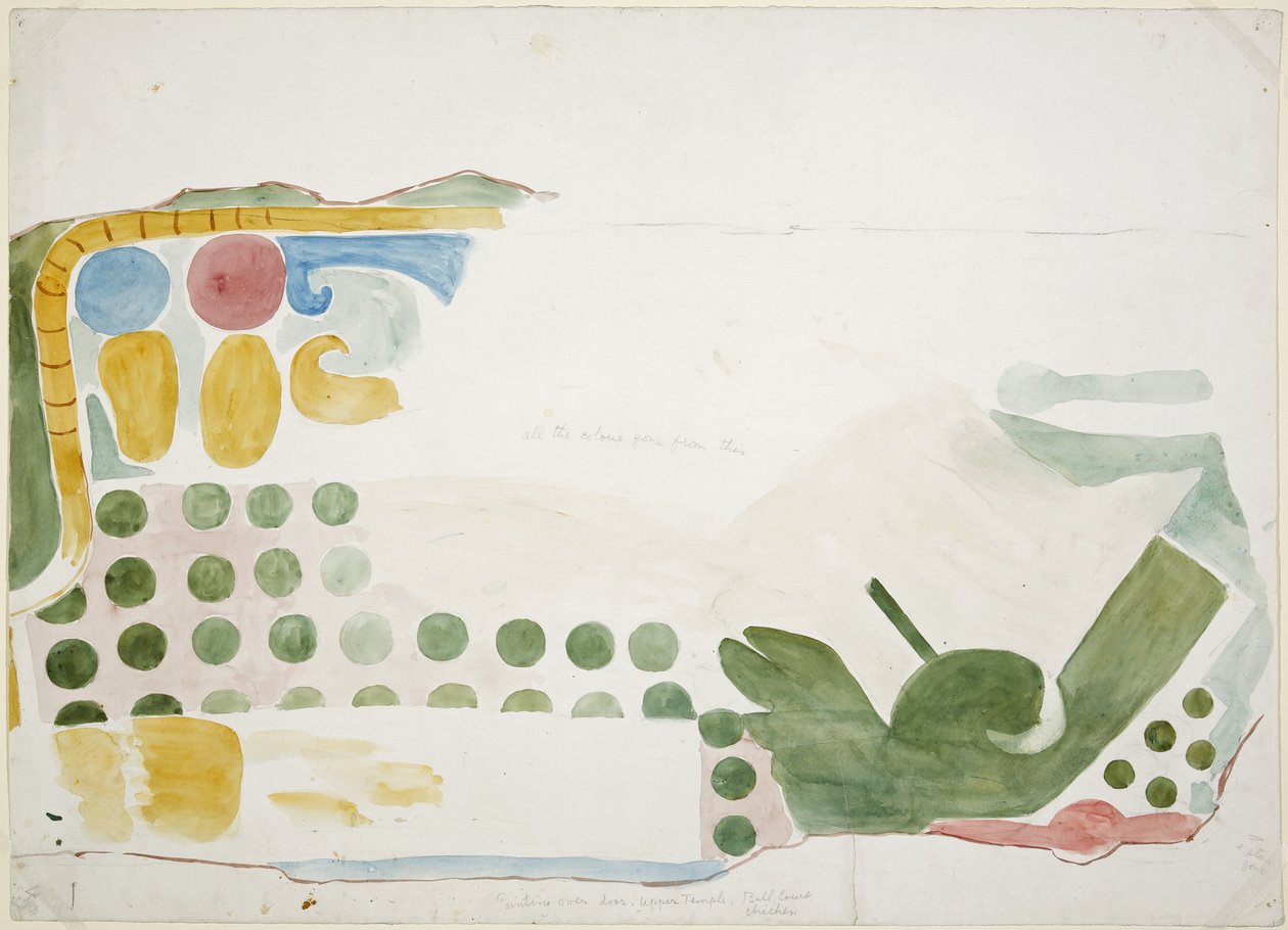 Painting of part of a mural depicting a scene of human sacrifice from ...