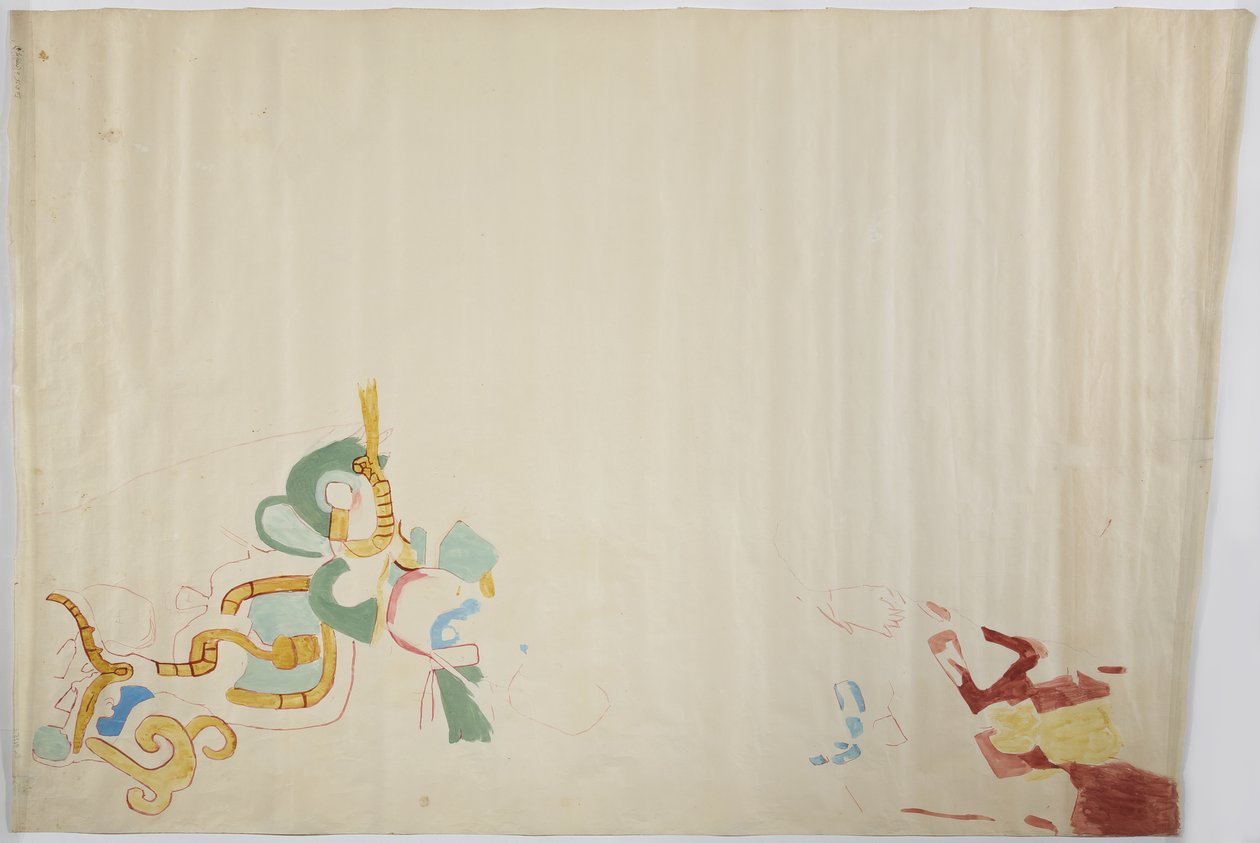 Tracing of a Wall Painting from the East Wall, Upper Temple of the ...