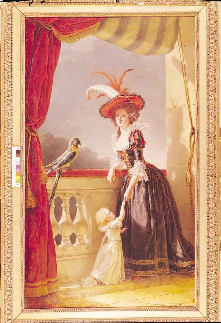 Portrait of Louise-Elisabeth de France Duchess of Parma and her son ...