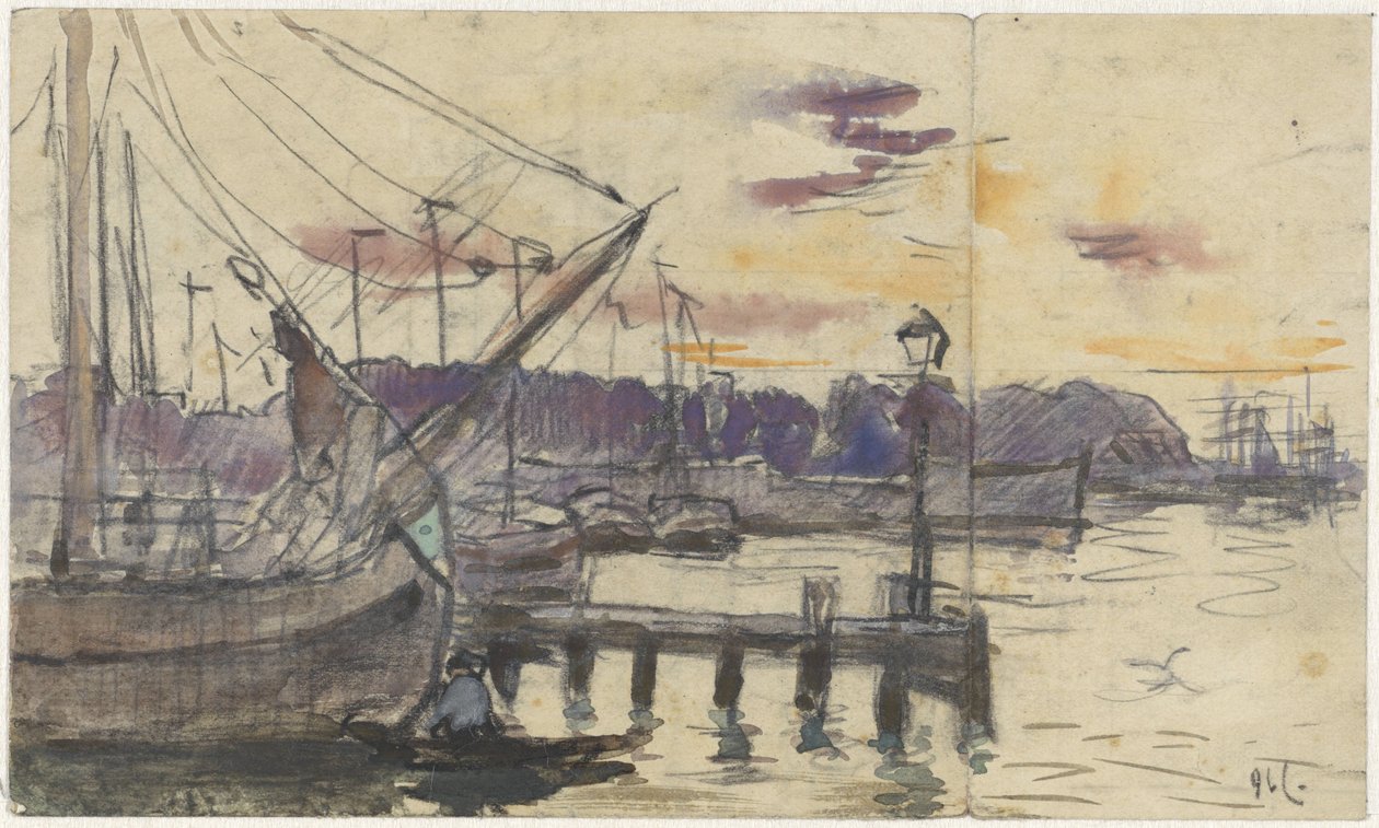 Quay with Ships by Adolf le Comte: Buy fine art print