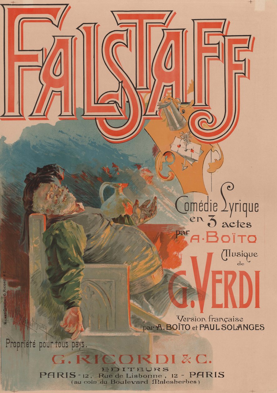 Poster for the Opera Falstaff by Giuseppe Verdi, 1894