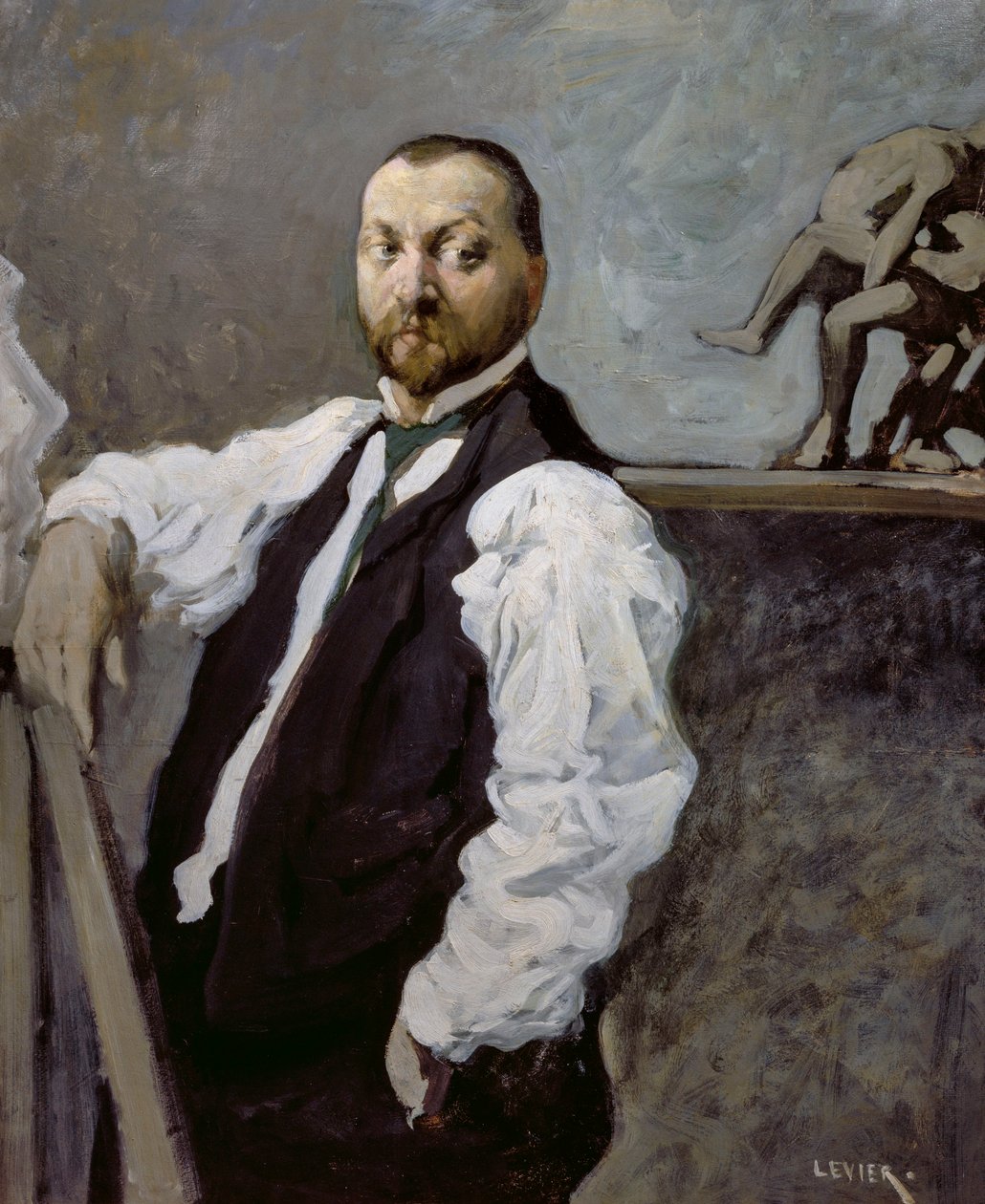 Portrait of Sculptor Alfonso Canciani by Adolfo Levier