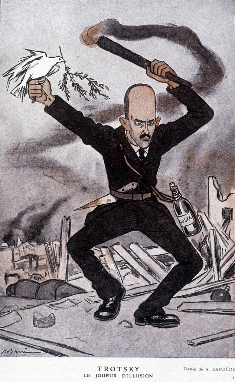 Leon Trotsky (Trotsky) (1879-1940), the illusion player - cartoon
