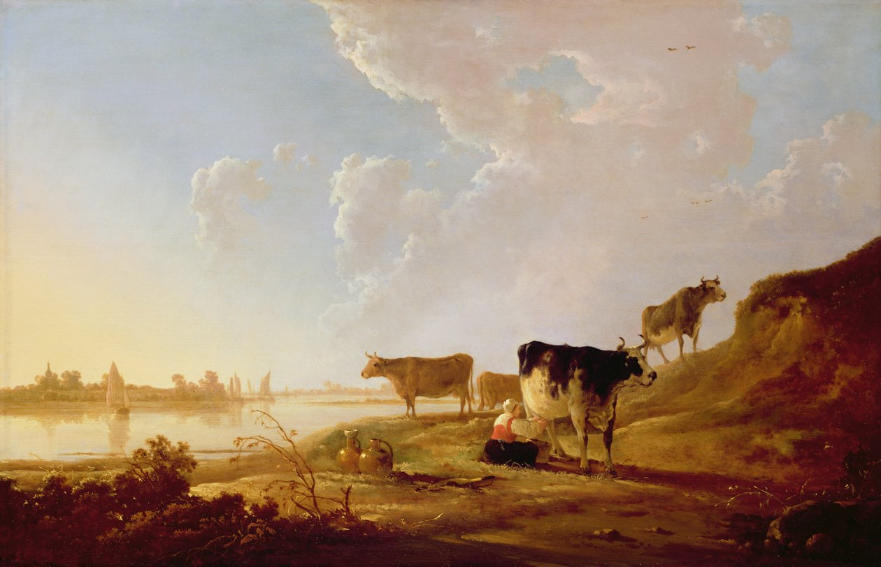 Cows near a River by Aelbert Cuyp: Buy fine art print