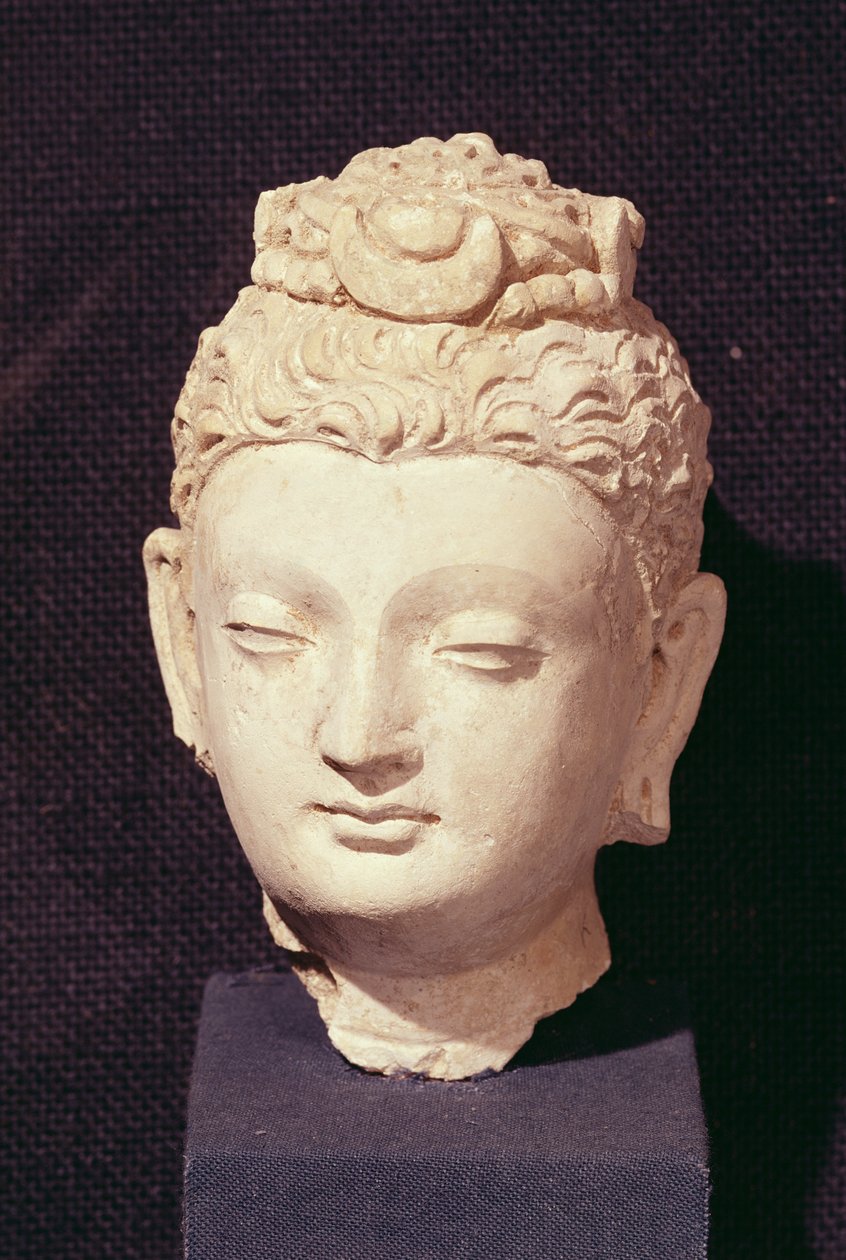 Head of a Buddha, Greco-Buddhist style, from Hadda