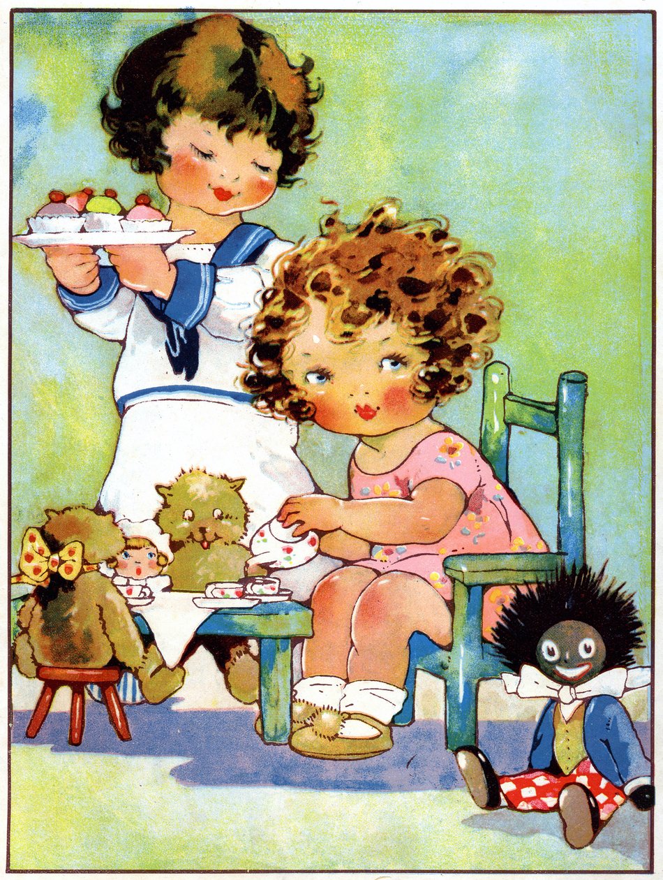 Little Girls Playing the Dinette, c.1920 (illustration)
