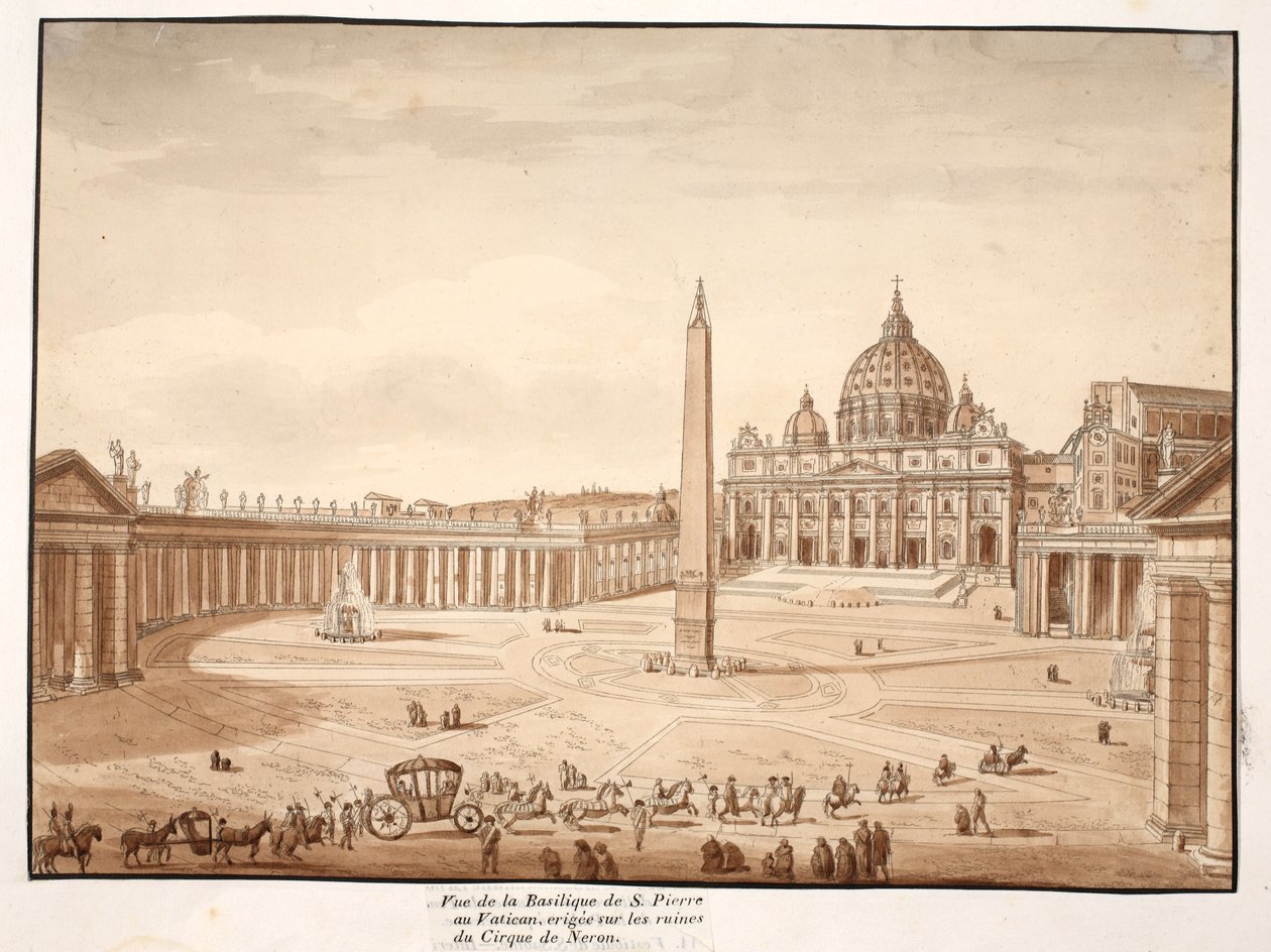 View of St. Peter's Basilica in the Vatican, built on the ruins of the ...