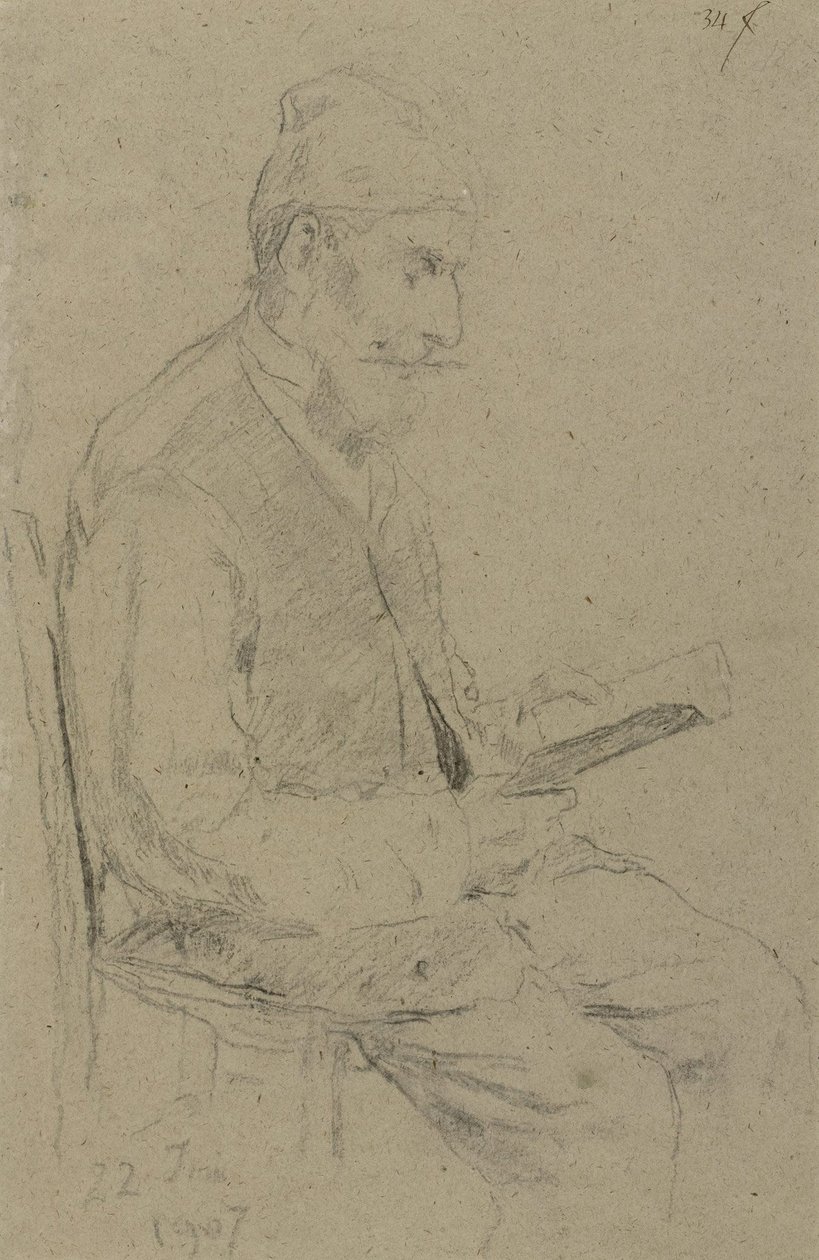 Reading Man by Albert Anker: High-quality fine art print