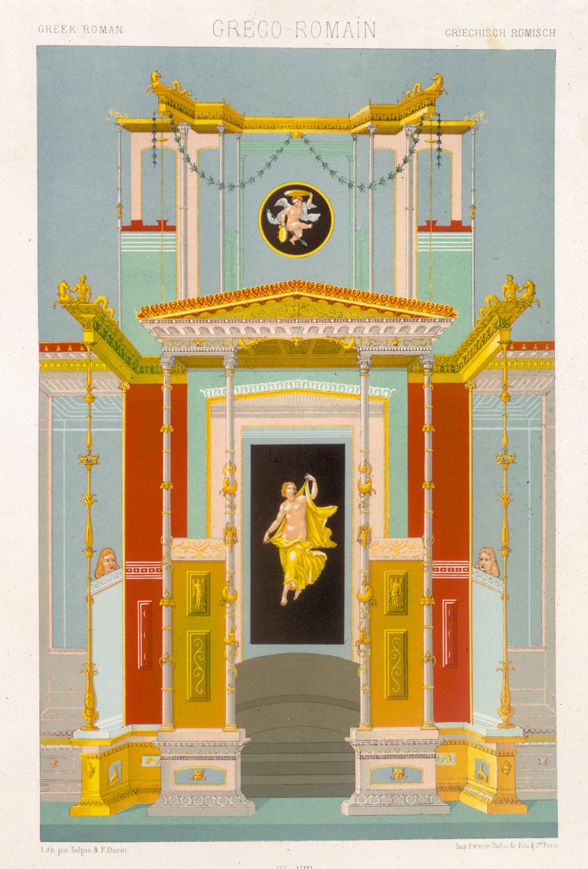 Greco-Roman Style, plate VIII from 'Polychrome Ornament' engraved by F ...