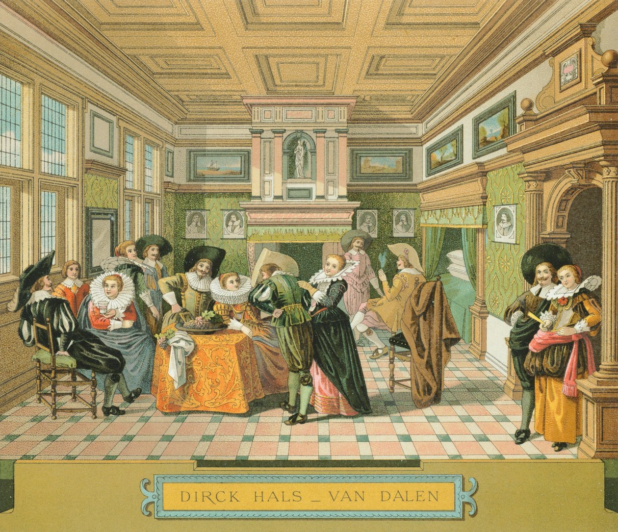 Interior of Dutch Noble Dwelling in 17th Century, Illustration from The ...