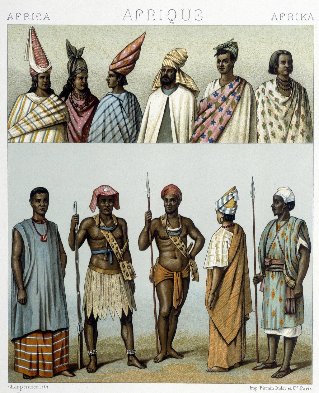 Traditional Costumes of Senegal. Illustration in 'Le Costume Historique ...