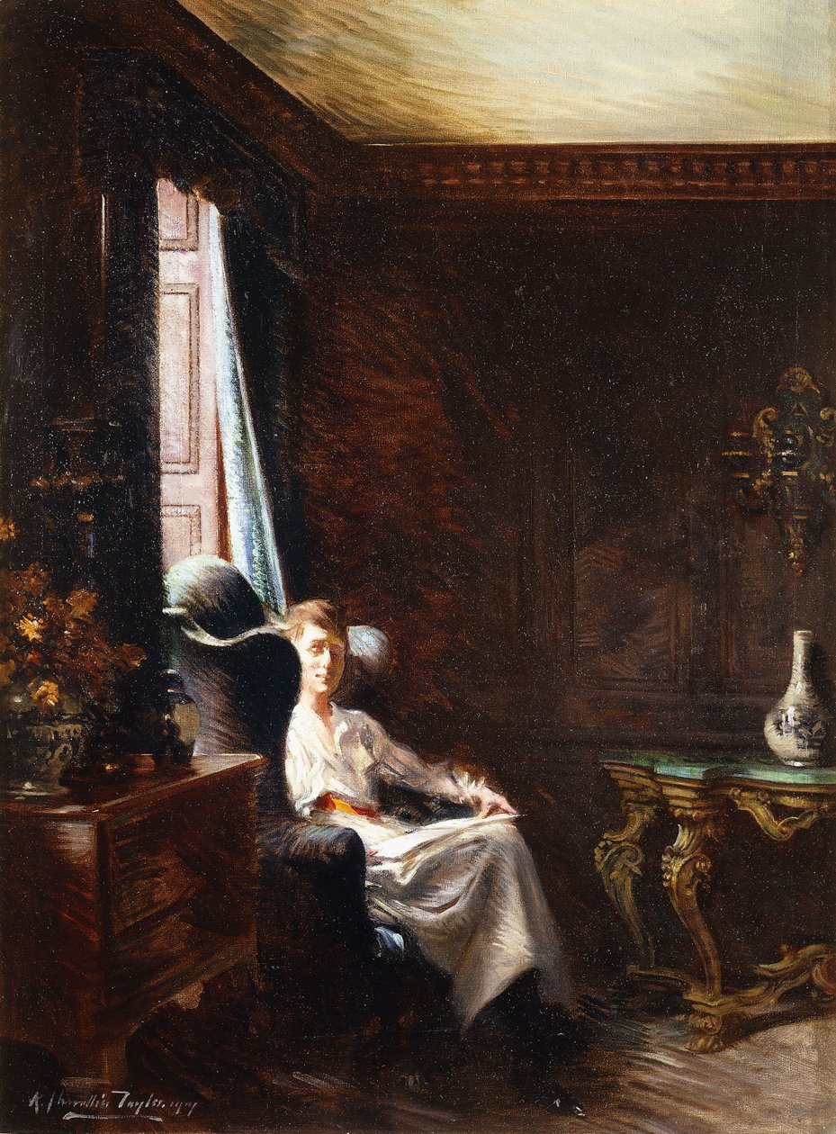 Reading by the Window by Albert Chevallier Tayler