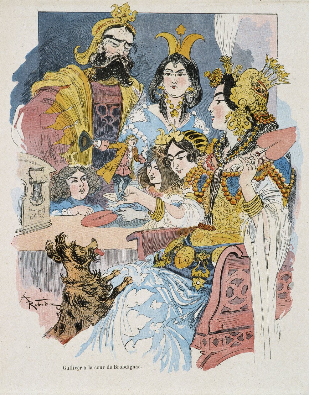 Gulliver at the Brobdignac Court - in Gulliver Voyages by Swift ...