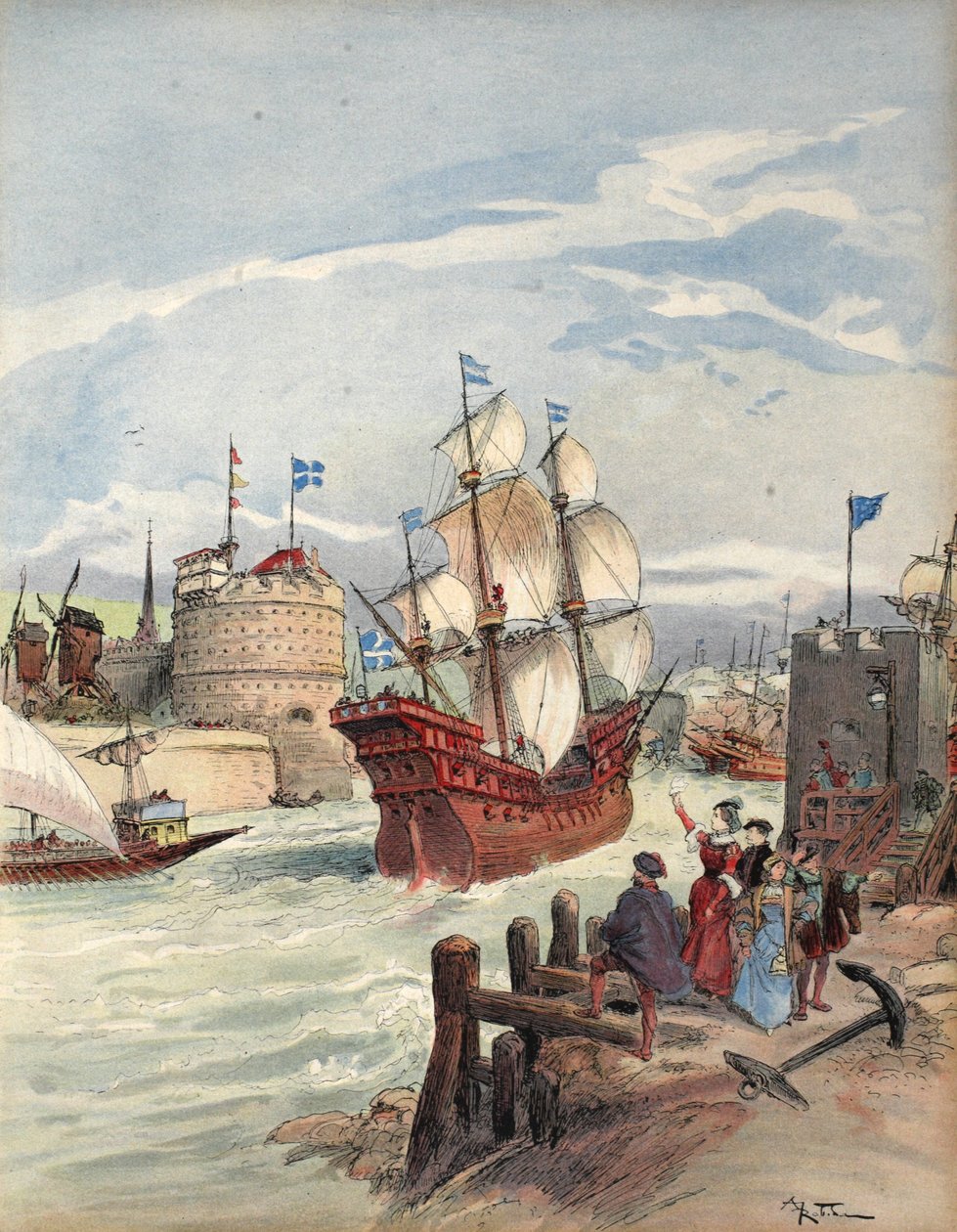 The King's fleet at Havre: La Belle Francoise, illustration from ...