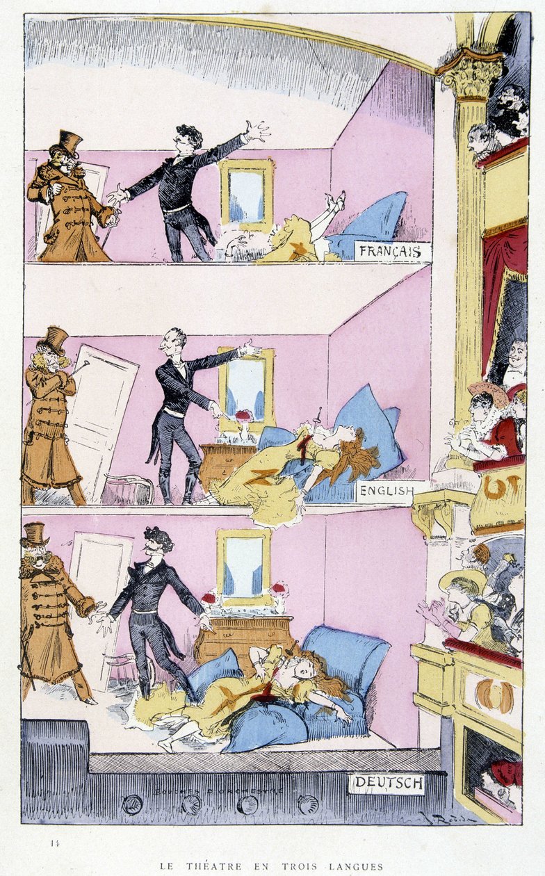 The Theatre in Three Languages - in 'The 20th Century' by Robida