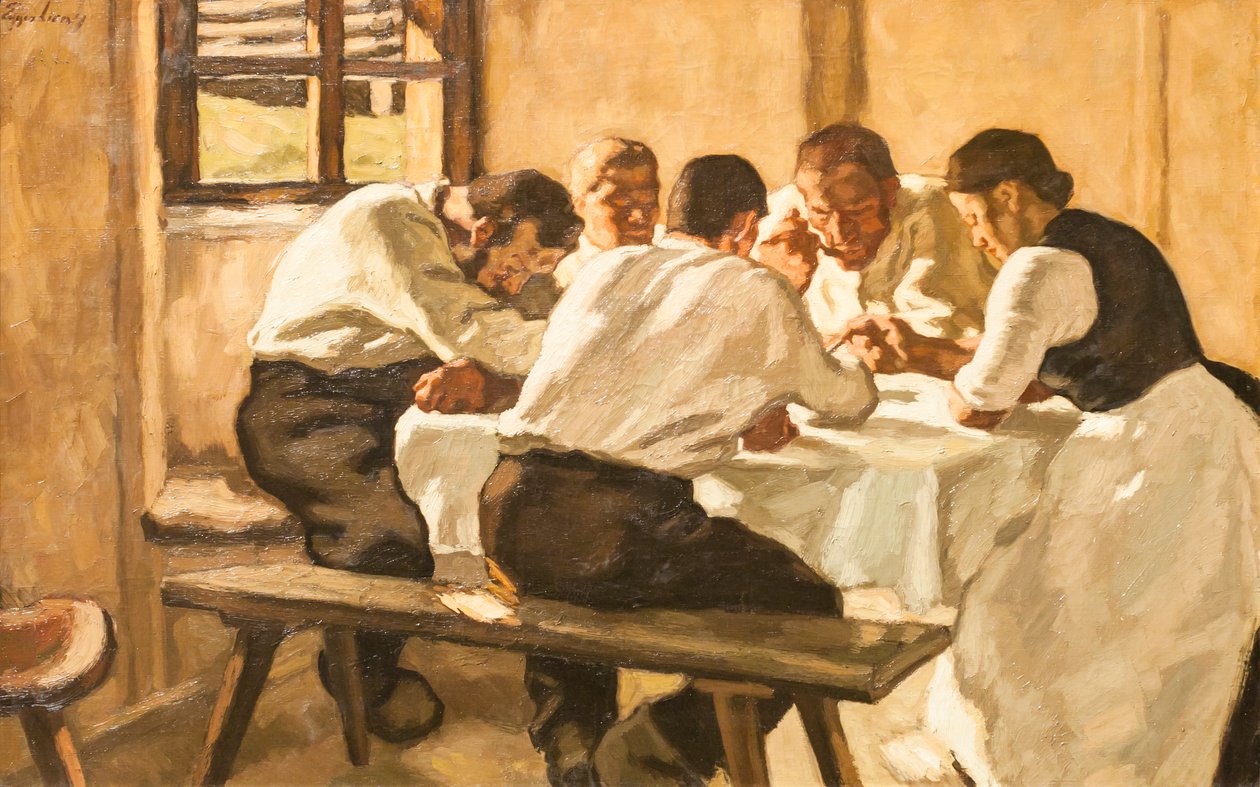 Lunch by Albin Egger-Lienz: Highest-quality art reproduction