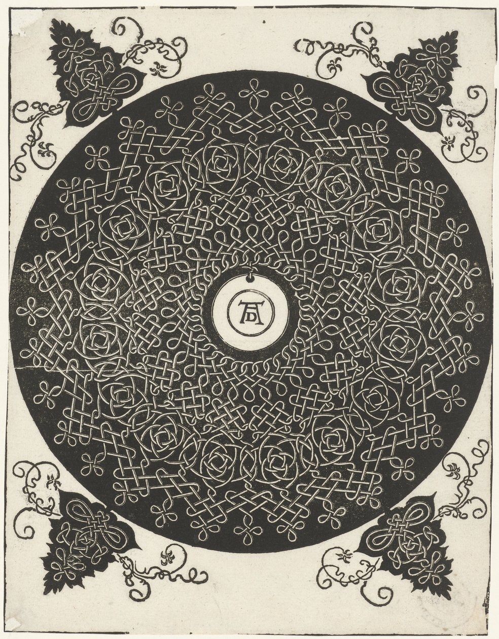 Embroidery Sample with Round Shield by Albrecht Dürer
