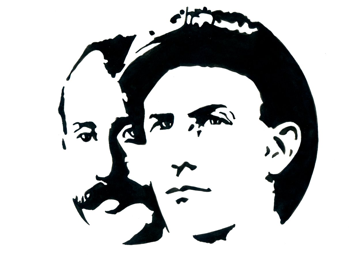 Portrait of Orville and Wilbur Wright by Alessandro Lonati