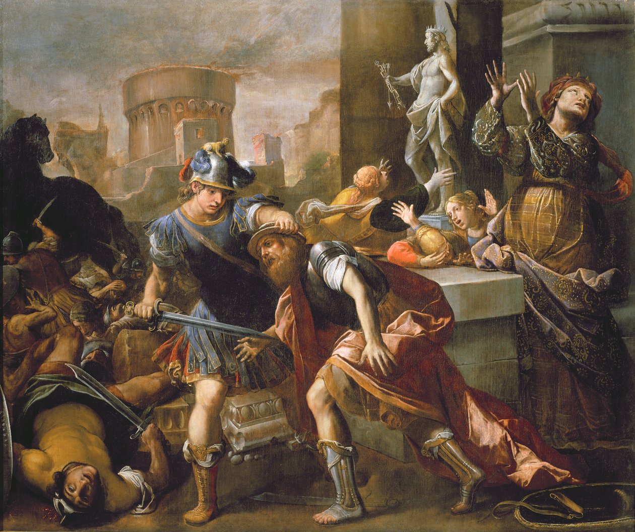 The Burning of Troy by Alessandro Tiarini: Fine art print