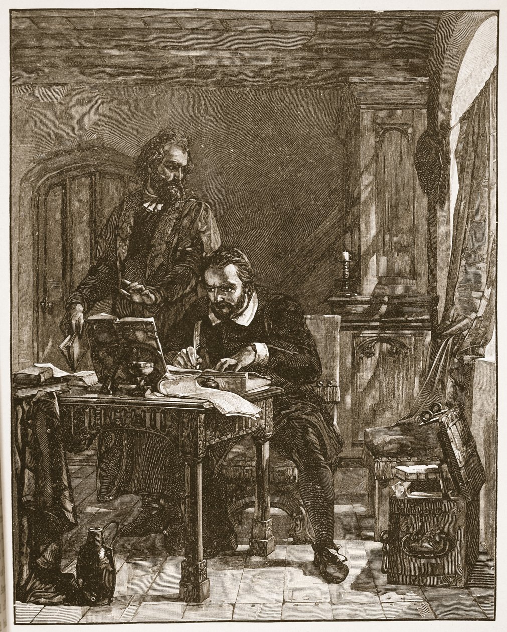 Tyndale Translating the Bible, illustration from 'The Church of England ...