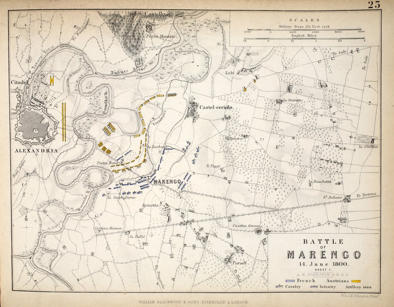 Map of the Battle of Marengo by Alexander Keith Johnston