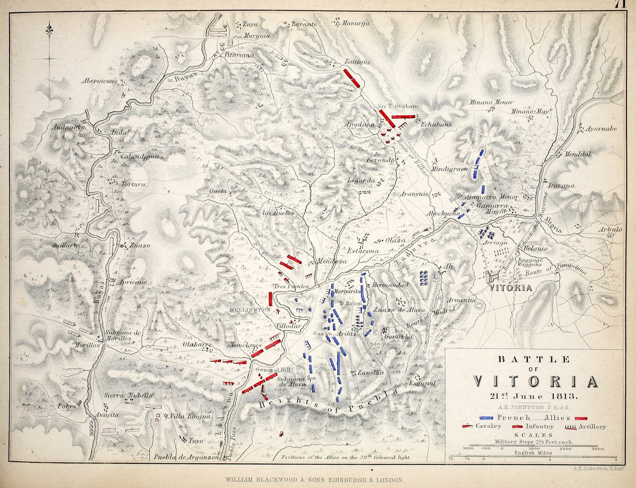 Map of the Battle of Vitoria, published by William Blackwood and Sons ...