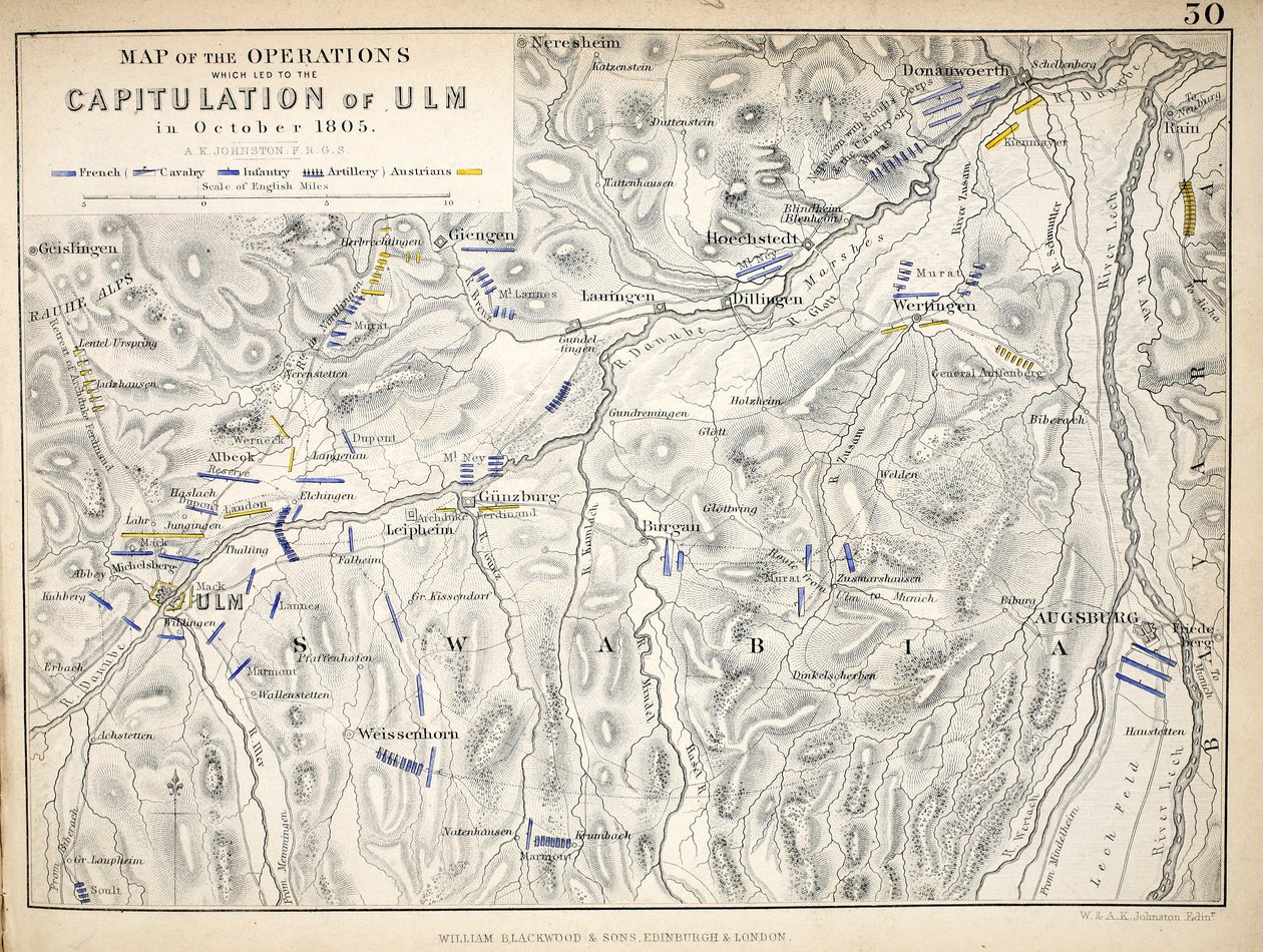 Map of the Operations which led to the Capitulation of Ulm, published ...
