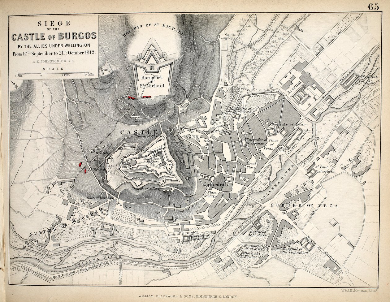 Map of the Siege of the Castle of Burgos, Published by William ...