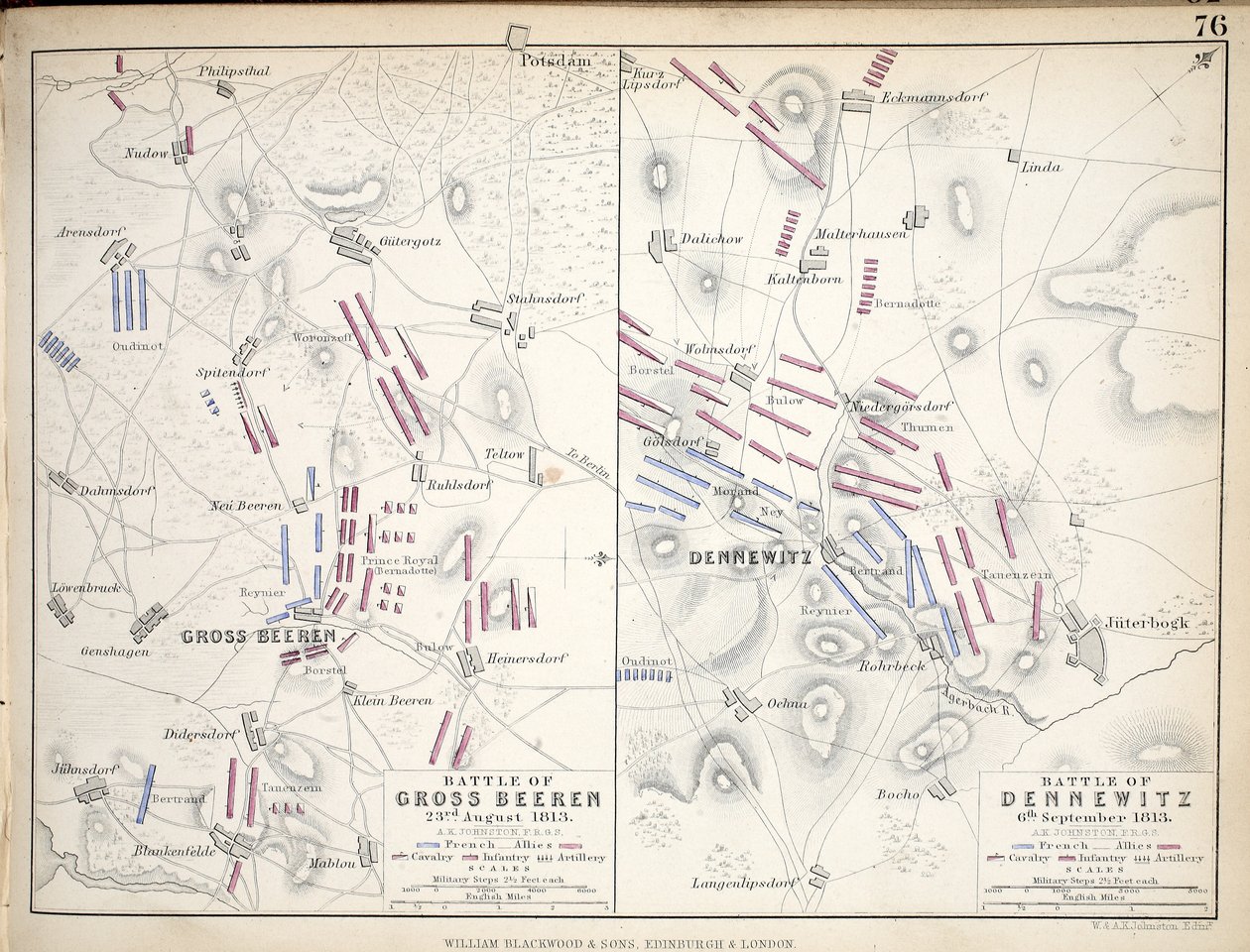 Maps of the Battle of Gross Beeren and Battle of Dennewitz, published ...