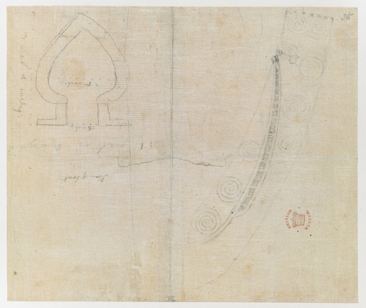 Sketched Details of a Boat, from 'Drawings, in Indian Ink, Illustrative ...