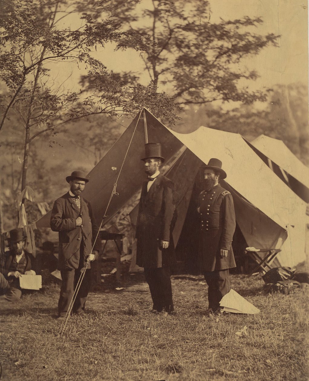 President Abraham Lincoln, Major General John A. McClernand right, and ...