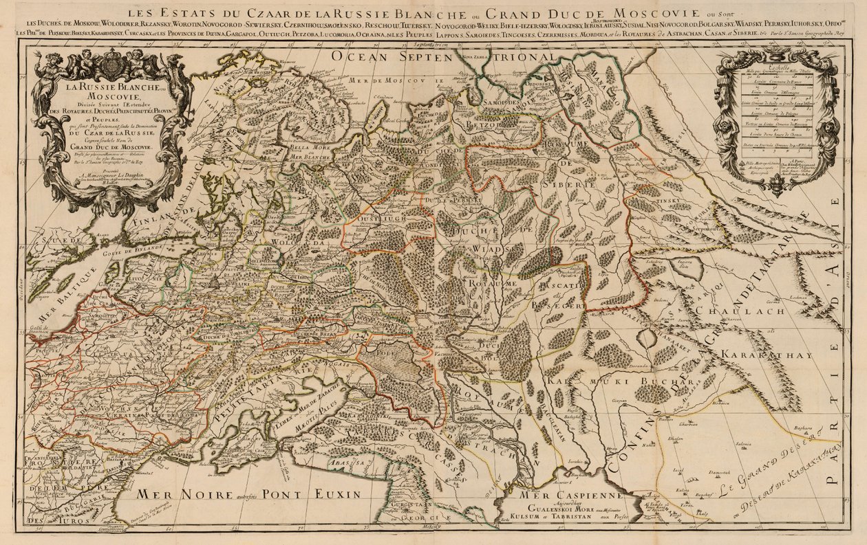 Map of White Russia or Muscovy by Alexis Hubert Jaillot