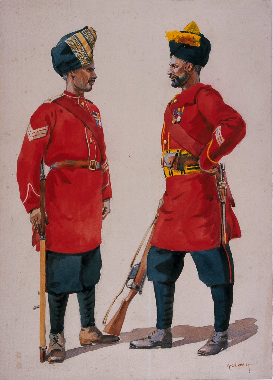Soldiers of the 5th Light Infantry, Musalman Rajput and the 6th Jat ...