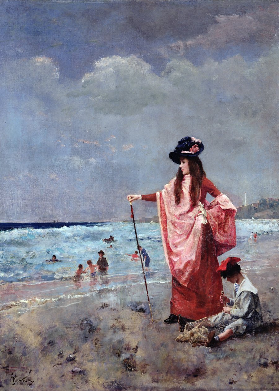 On the Beach by Alfred Emile Stevens: Buy fine art print