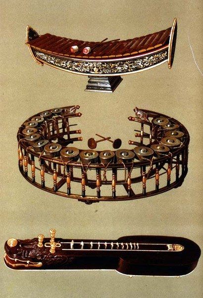 A Ranat Ek, a Khong Wong Yai and a Ta'khay, Thai Instruments from ...