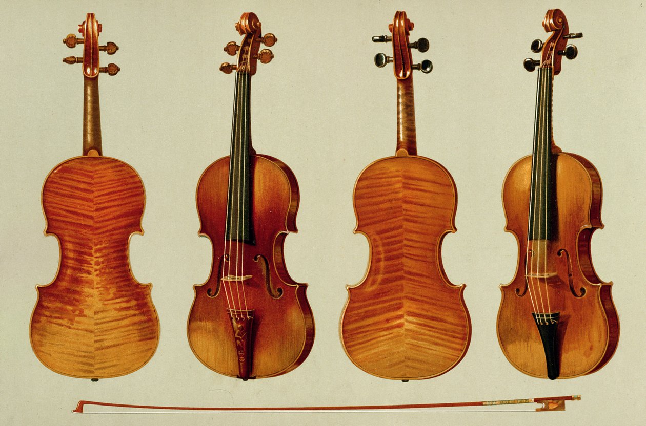 Violins: the 'Alard' by Antonio Stradivarius 1715, and the 'King Joseph ...