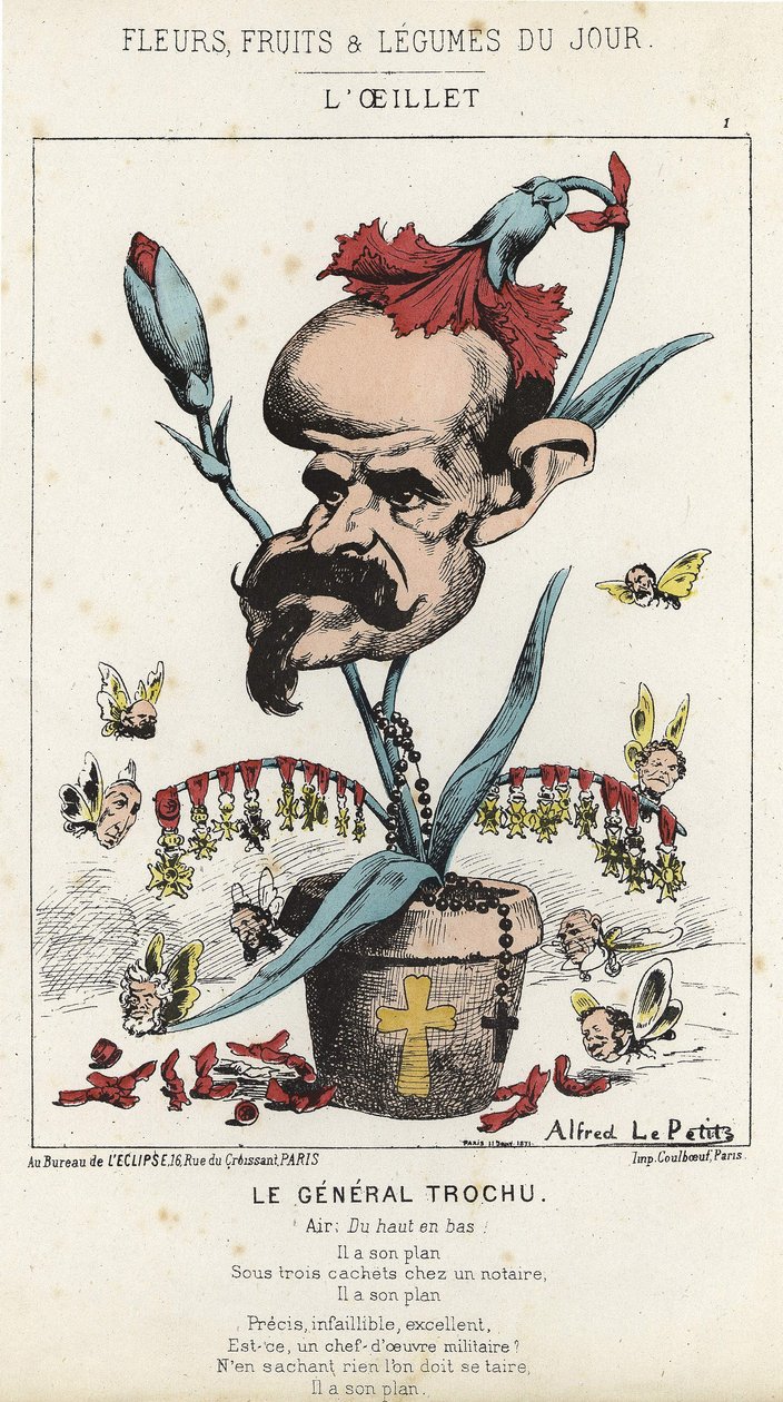 The Carnation: Cartoon on General Louis Jules Trochu - Illustration of ...