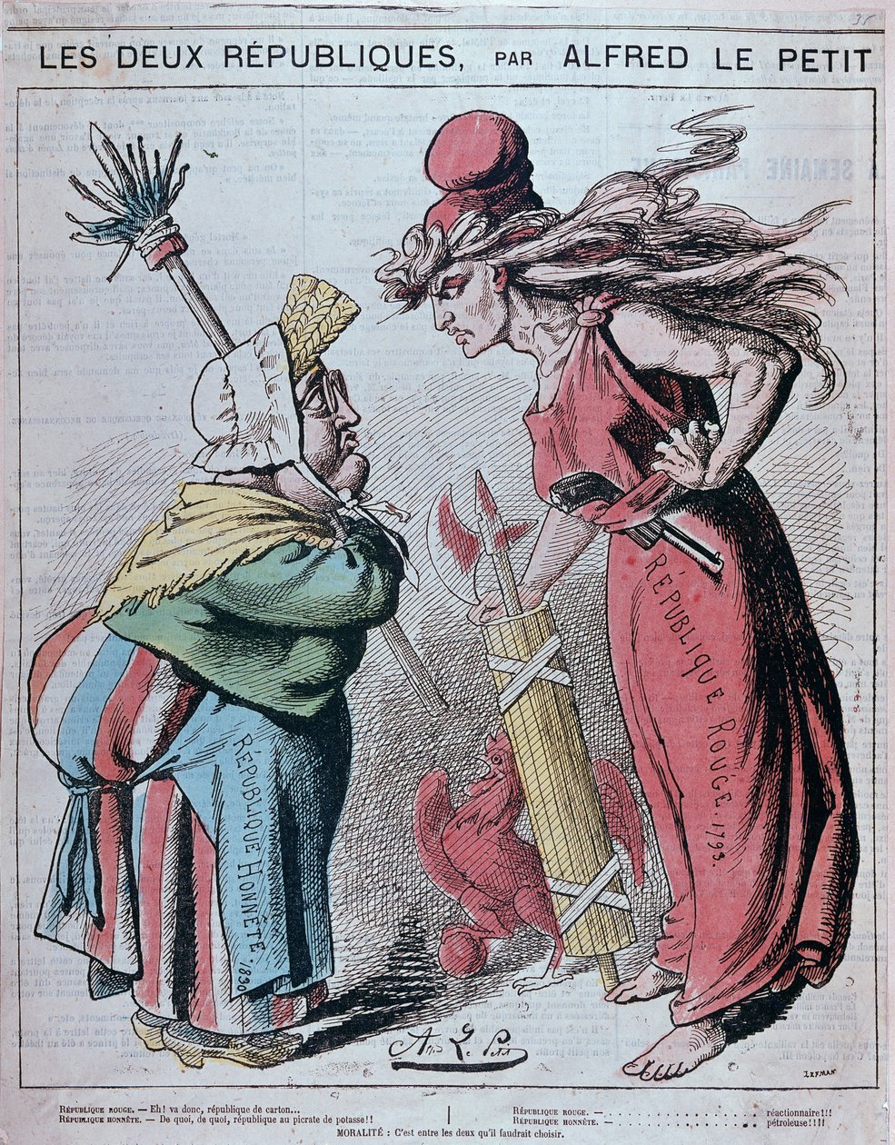 Cartoon on the two Republics, 'Honest Republic (1830) and Red Republic ...