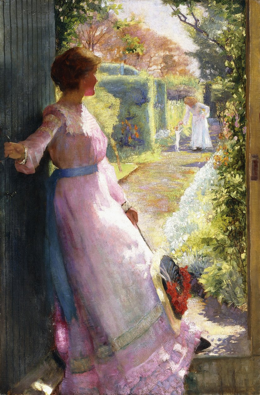 The Artist's Wife Welcoming her Sister, Hebe, to Tea