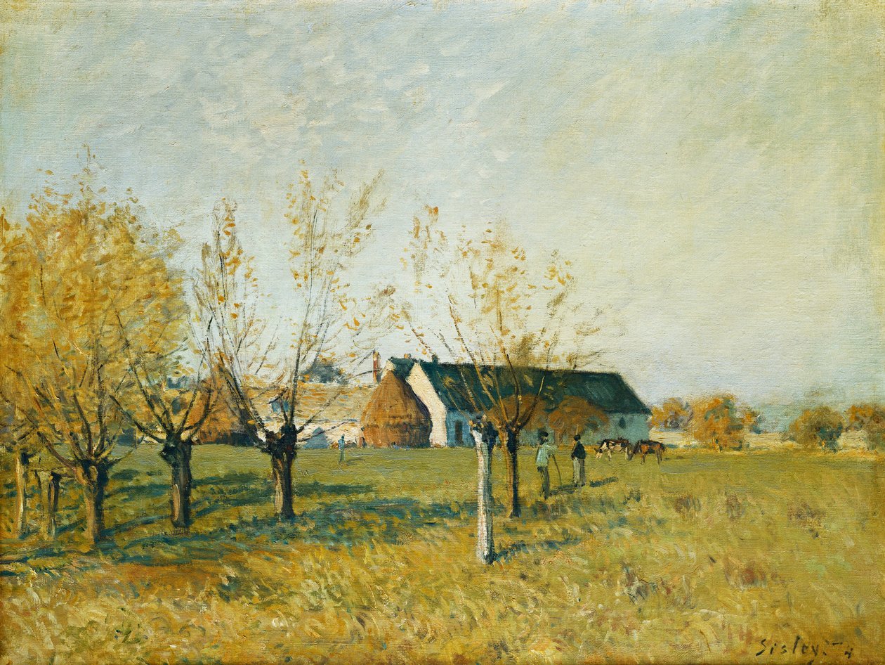 The Trou d'Enfer Farm, Autumn Morning by Alfred Sisley